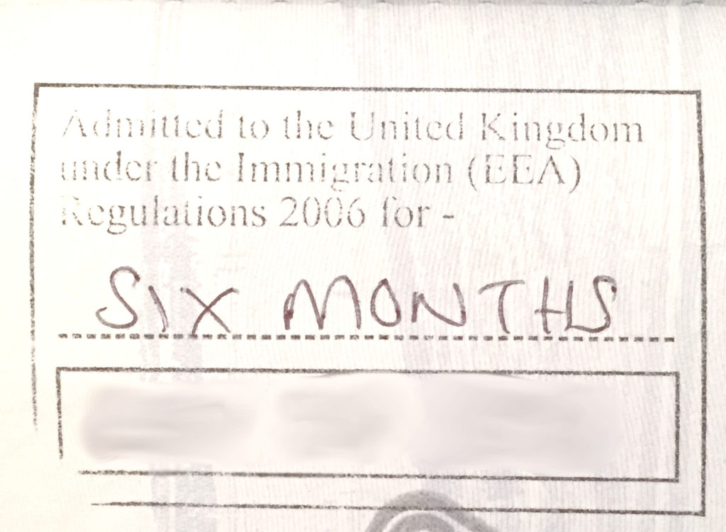 EEA Dependent Ink Stamp ("Code 1A stamp") - Points to be Made