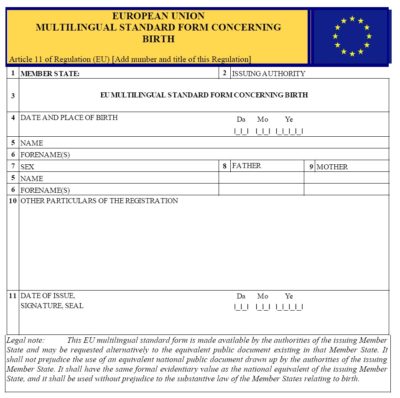 EU Multilingual Standard Form - Points to be Made